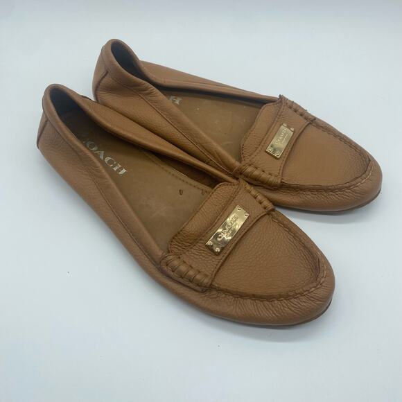 Coach | Shoes | Coach Womens Size 85 Ginger Brown Pebbled Leather ...